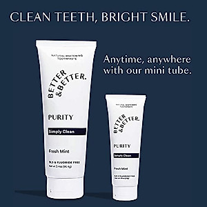 Better & Better Purity Toothpaste | Fluoride Free, SLS Free Toothpaste for Sensitive Brushers | 1 CT | Fresh Breath with Organic Mints | Natural, Vegan, Whitening Toothpaste to Remove Plaque