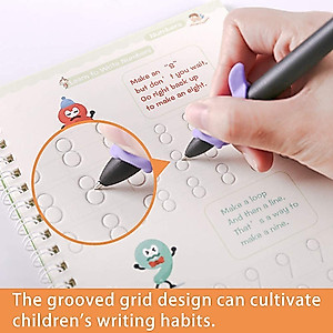 RYZ Magic Practice Copybook for Kids, Magic Calligraphy That Can Be Reused,Magical Handwriting Workbooks Practice Copybook for Preschoolers Kindergarten(4Book + Pen Set)