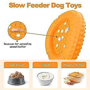 PcEoTllar Dog Toys for Aggressive Chewers, Interactive dog toys, Tough Dog Toys for Large Dogs, Dog Chew Toys with Safe Rubber, for Medium/Large Dogs Breed - Yellow