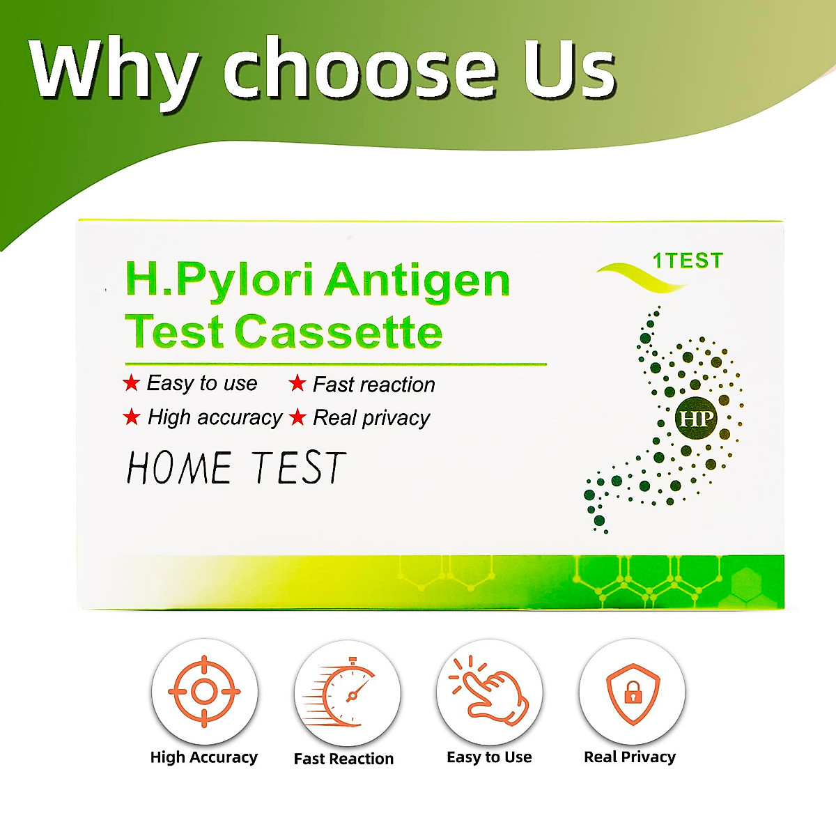 Helicobacter Pylori Stool Test Kits, H. Pylori，h. Pylori Stool (Antigen)10-15 Minutes of Quick Home Testing, The Result is Highly Accurate, Easy to Read and use,2 Test