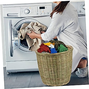 FONDOTIN Basket Storage Basket Garbage Can Dirty Clothes Basket Blanket Organizer Rubbish Paper Bin Farmhouse Wastebasket Bin Round Wastebasket Compost Bin Trash Can Versatile Basket