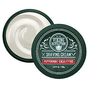 Luxury Shaving Cream Peppermint & Eucalyptus Scent - Soft, Smooth & Silky Shaving Soap - Rich Lather for the Smoothest Shave - 5.3oz