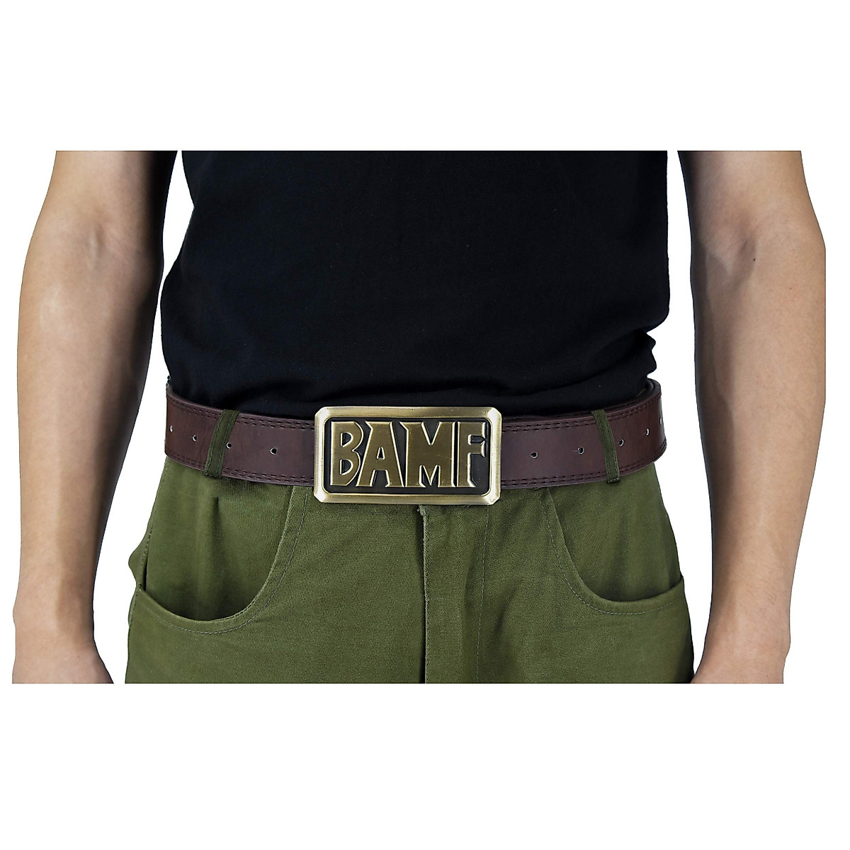 DAZCOS Adjustable Brown Cosplay Belt with Bronze (Brown Style1)