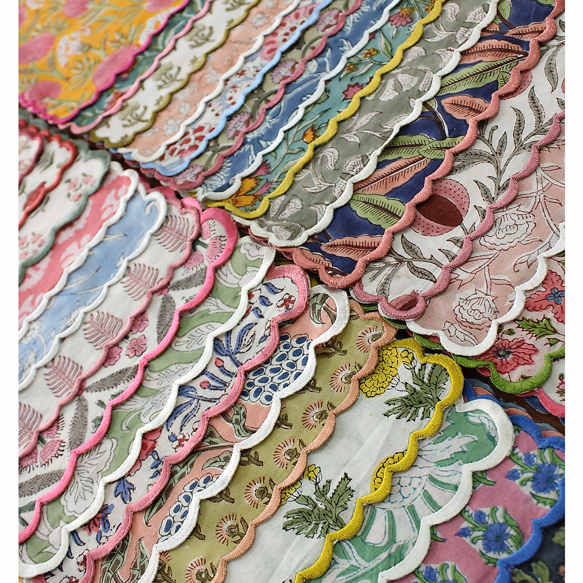 Ridhi Cloth Napkins 100% Pure Cotton Farmhouse Wedding Dinner Napkins for Halloween, Thanksgiving, Holiday Daily Wedding uses Napkins (6-20"x20" Dinner Napkin, Mix Random)