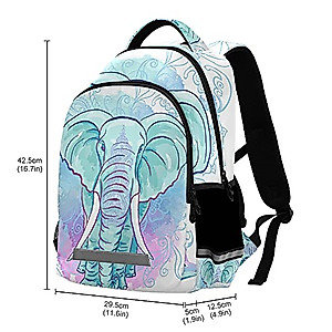 ALAZA Watercolor Elephant Backpack Purse for Women Men Personalized Laptop Notebook Tablet School Bag Stylish Casual Daypack, 13 14 15.6 inch