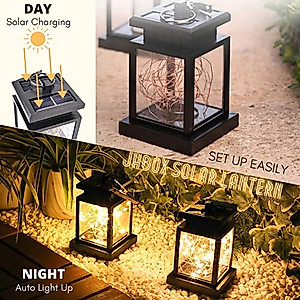 JHBOX Solar Lanterns Outdoor Waterproof Hanging Solar Lantern Lamp 30 LED Solar Tree Lights Outdoor, Solar Camping Lights, Lantern Decorative for Patio Yard Camping Garden Christmas Decor ( 1 Pack )