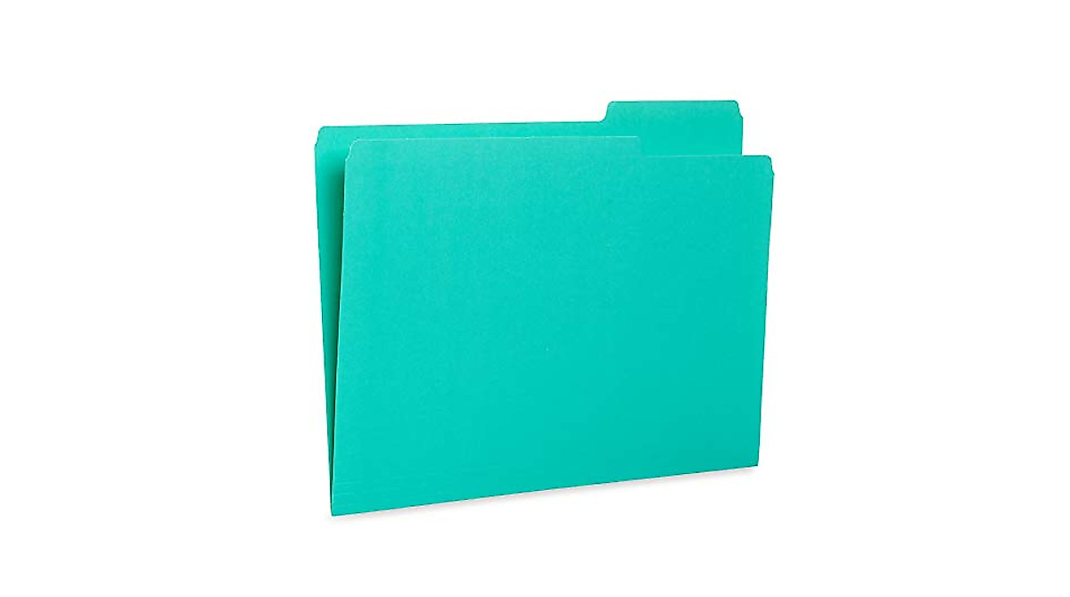 Blue Summit Gem Tone File Folders - Assorted Colors, 100 Pack