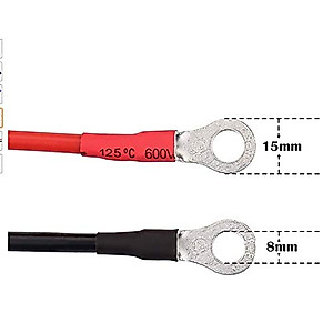 AYECEHI Premium EC5 to O Ring Terminal Extension Cable EC5 Female Plug Connector Cable Car Emergency Power Cord - 50cm/1.6ft