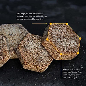 Prime 6 Fire Starters for Campfires, BBQ & Grill — The Charcoal Starter Recycled from Nature with no Binders, Additives, or Chemicals