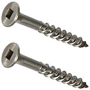 #10 x 2-1/2" Deck Screws 18-8 Stainless Steel, Square Drive, Type 17 Wood Cutting Point, Quantity 100, Size Number 10 x 2-1/2" Long by Fastenere