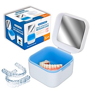 TAOHIHI Retainer Case,mouth guard case, cleaning crystals,mouth guard case, Aligner -black