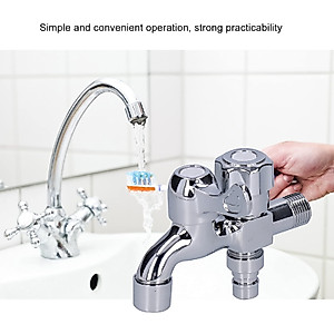 Double Use Tap Water Tap, G1/2 Male Thread Faucet Stainless Steel Double-Use Water Tap, Water Saving Faucet for Washing Machines Garden Irrigation Supplies