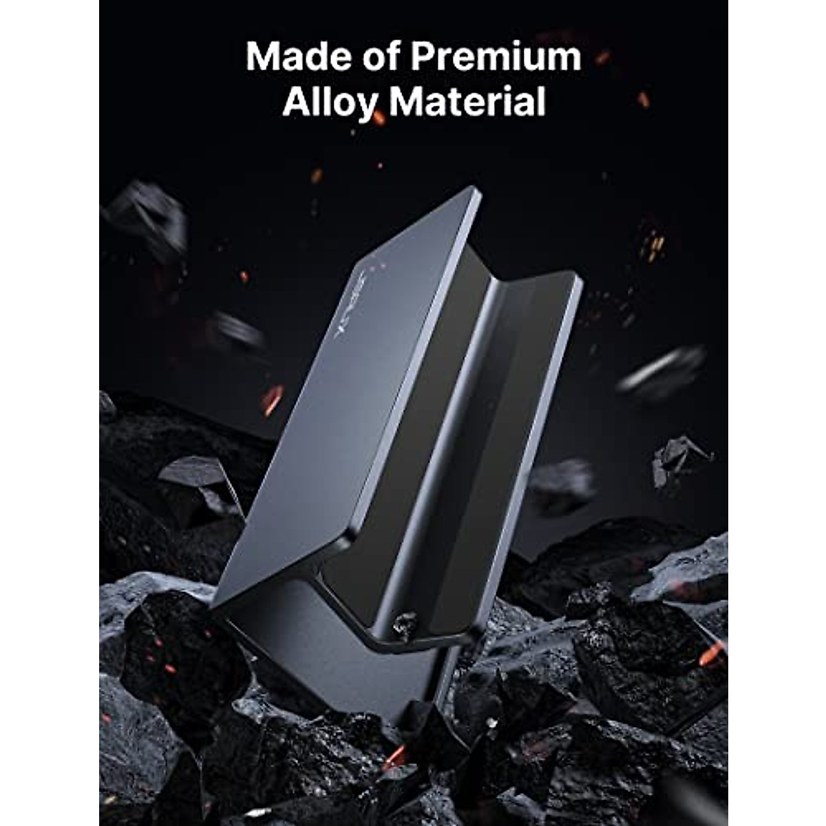 JSAUX Stand for Official Steam Deck Dock and Steam Deck/ROG Ally with Case, Frosted Aluminum Alloy Playstand for Steam Deck, Anti-Slip Holder for Valve Steam Deck/ASUS ROG Ally