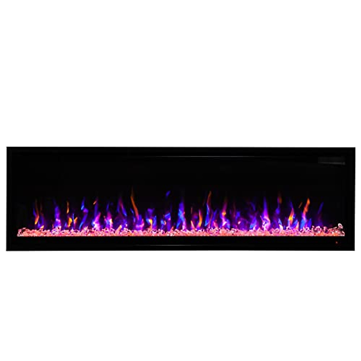 FIREBLAZE Sapphire 60 Electric Fireplace - Faux Fireplace with Various Flame Color Combinations - Recessed Installation - Remote Control Operated, Safe for Daily Use - 60 Inch Wide Wall Mount Heater