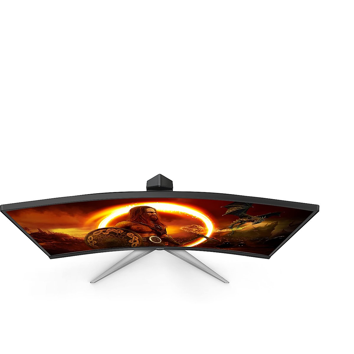 AOC CQ27G2 27" Super Curved Frameless Gaming Monitor QHD 2K, 1500R VA, 1ms, 144Hz, FreeSync, Height adjustable, 3-Yr Zero Dead Pixel, Black/Silver