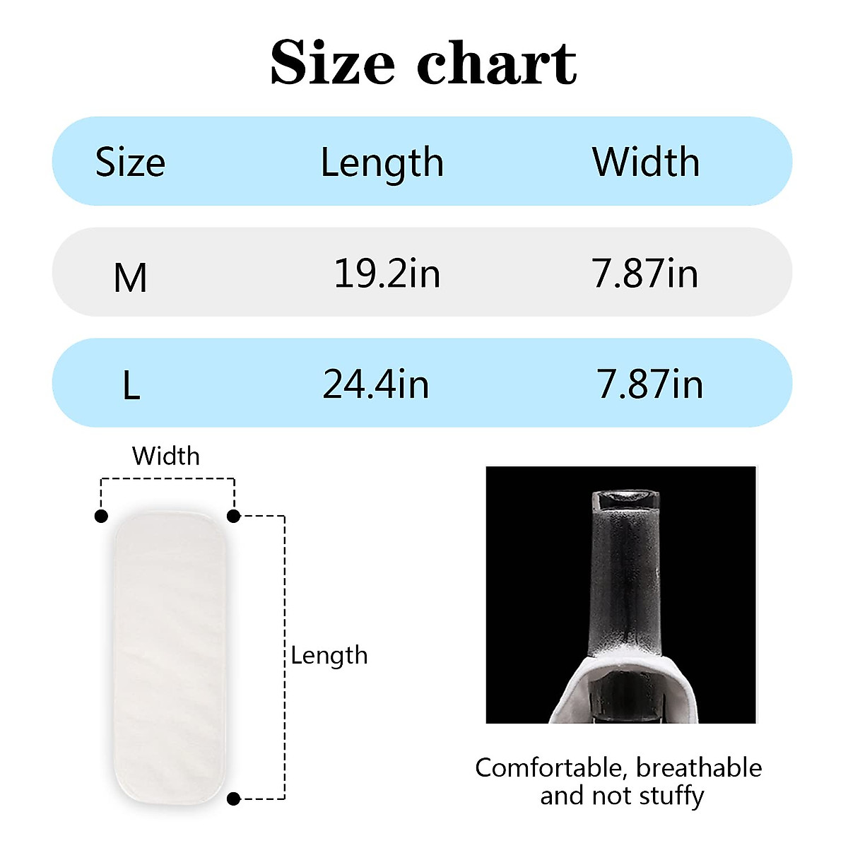 6Pcs Microfiber Reusable Diaper Inserts for Adult Cloth Diapers, Washable Disability Diaper Inserts for Incontinence Care, 4 Layers Microfiber Materials, 24.4" L x 7.8" W (L)