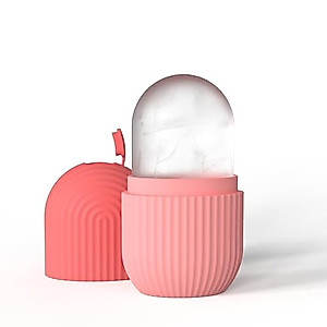 LO MERECES Facial Ice Roller, Ice Cube Massager Reusable Silicone Ice Mold for Face, Eyes, Neck, Daily Skin Care, De-Puff Eye Bags, Reduce Migraine Pain (#1 Pink)