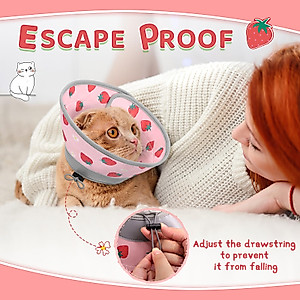 GoGoPaw Cat Cone, Adjustable Cat Cone Collar Soft to Stop Licking, Foldable Cute Cat Cone Alternative, Water Resistant Neck Cone for Cats, Lightweight Cat Recovery E Collar for Cat Kitten（Pink，S