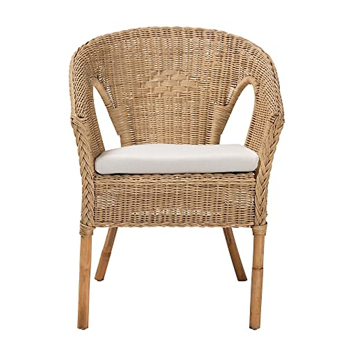 bali & pari Abbey Natural Rattan Dining Chair, One Size
