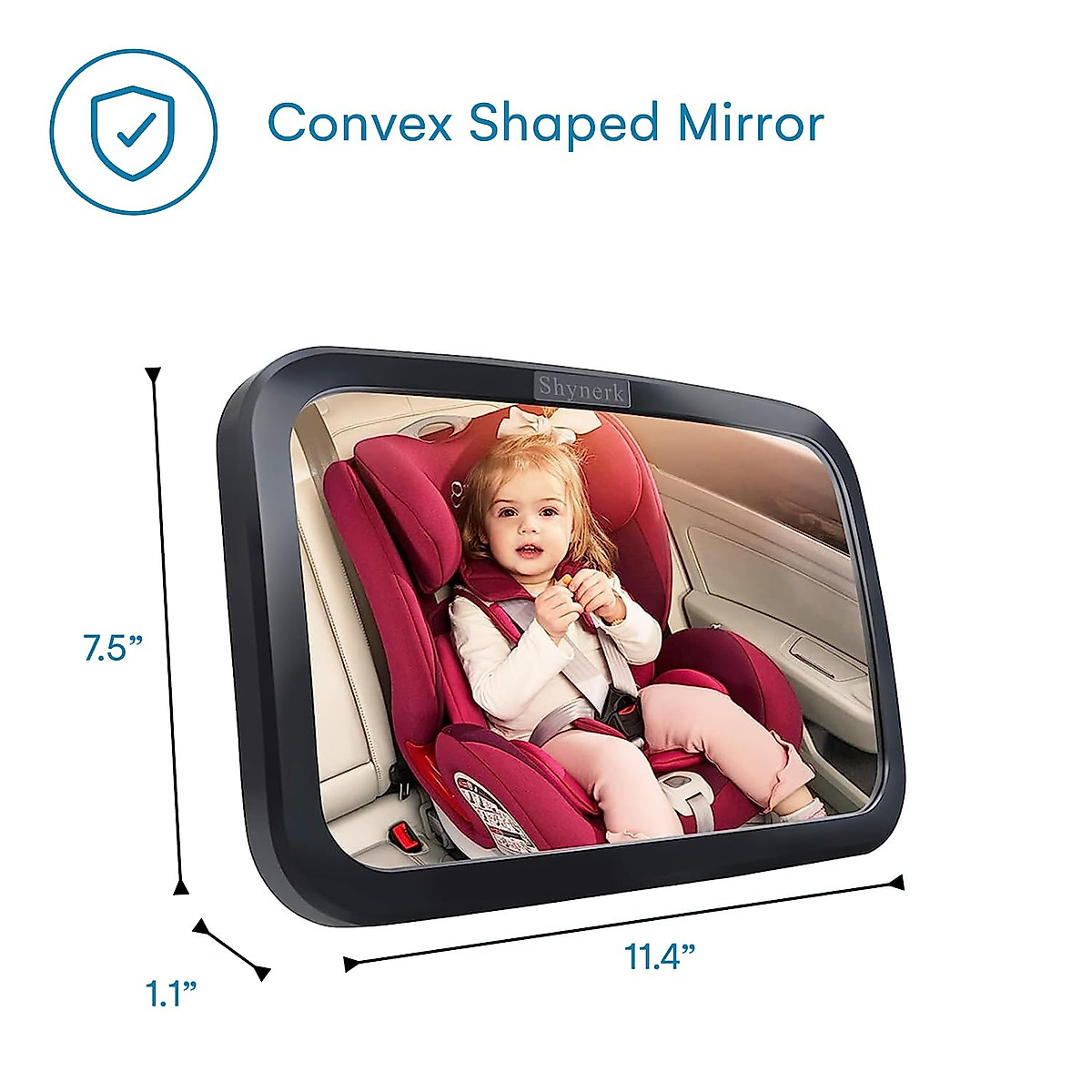Enovoe Baby Car Mirror with Cleaning Cloth - Wide Convex Back Seat Baby Mirror is Shatterproof and Adjustable - 360 Swivel Rear Facing Car Seats Mirror Helps Keep an Eye on Your Infant car baby mirror