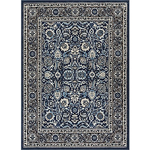 Well Woven Darya Blue Modern Sarouk 5x7 (5'3" x 7'3") Area Rug Updated Traditional Persian Carpet