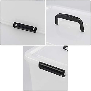 Xowine 4-Pack 18 L Plastic Storage Box, Clear Latch Storage Bin with Lid