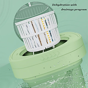 ZJFLNZYC Portable Mini Washing Machine, Folding Machine With Spinner,Modes Deep Cleaning, Suitable For Apartments, Dormitories, Camping, RV Travel (6.5L), Mint Green