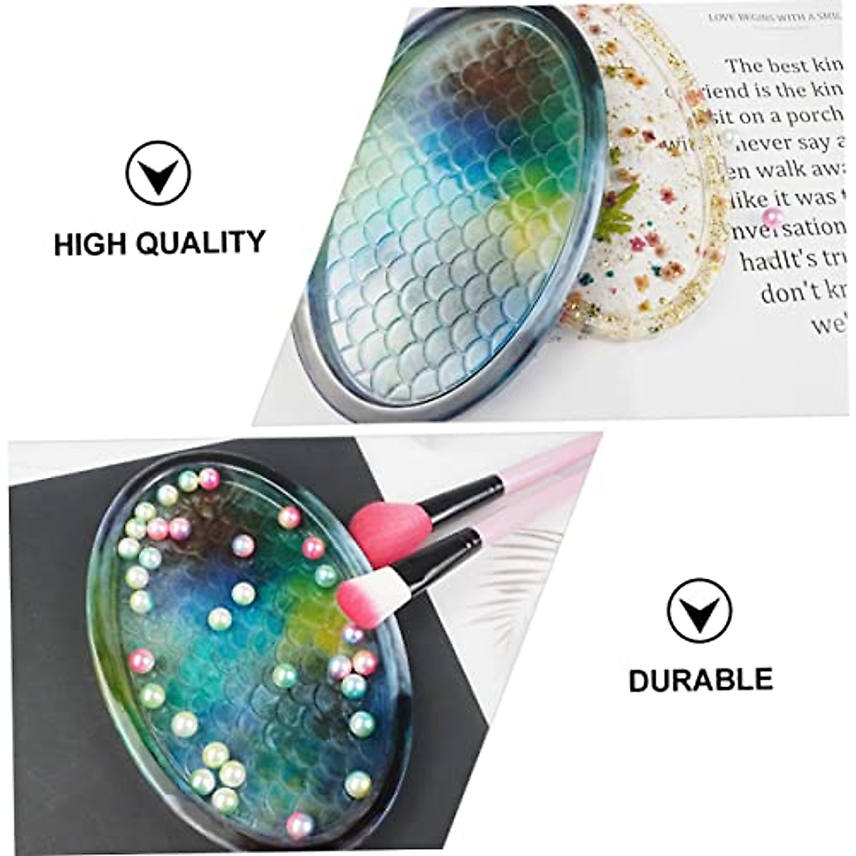 Resin Coaster Molds 1pc Pallet Mold Silicone Fruit Plate Silicone Molds for Epoxy Resin Crystal Tray Resin Tray DIY Plate Mould Dish Casting Mold Storage Tray Casting Tray Set