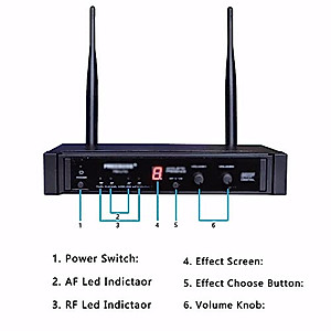 n/a Dual Way Digital UHF Wireless Microphone with 2 Metal Handhelds 2 Pcs Metal Handhled Microphones (Color : Black)