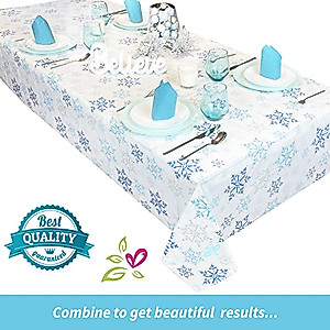 DECOSTYLE, Premium Disposable Table Cover, Frozen, elsa, Snowflake, Crystal, Parties, Winter Theme, Plastic, Birthday Party, Rectangular Decorations, Tablecloth, Table Cloths 54 Inch x 108 Inch