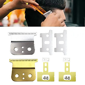 2 Pairs of Replacement T Blade Outliner Trimmer Blades in Silver and Gold with Screws, Sliders and Gaskets