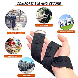 MANTINFY 1 Piece Baby Stroller Safety Belt Soft and Comfortable Fabric Pram Wrist Strap, Black 4 x 2 x 0.9 Inch