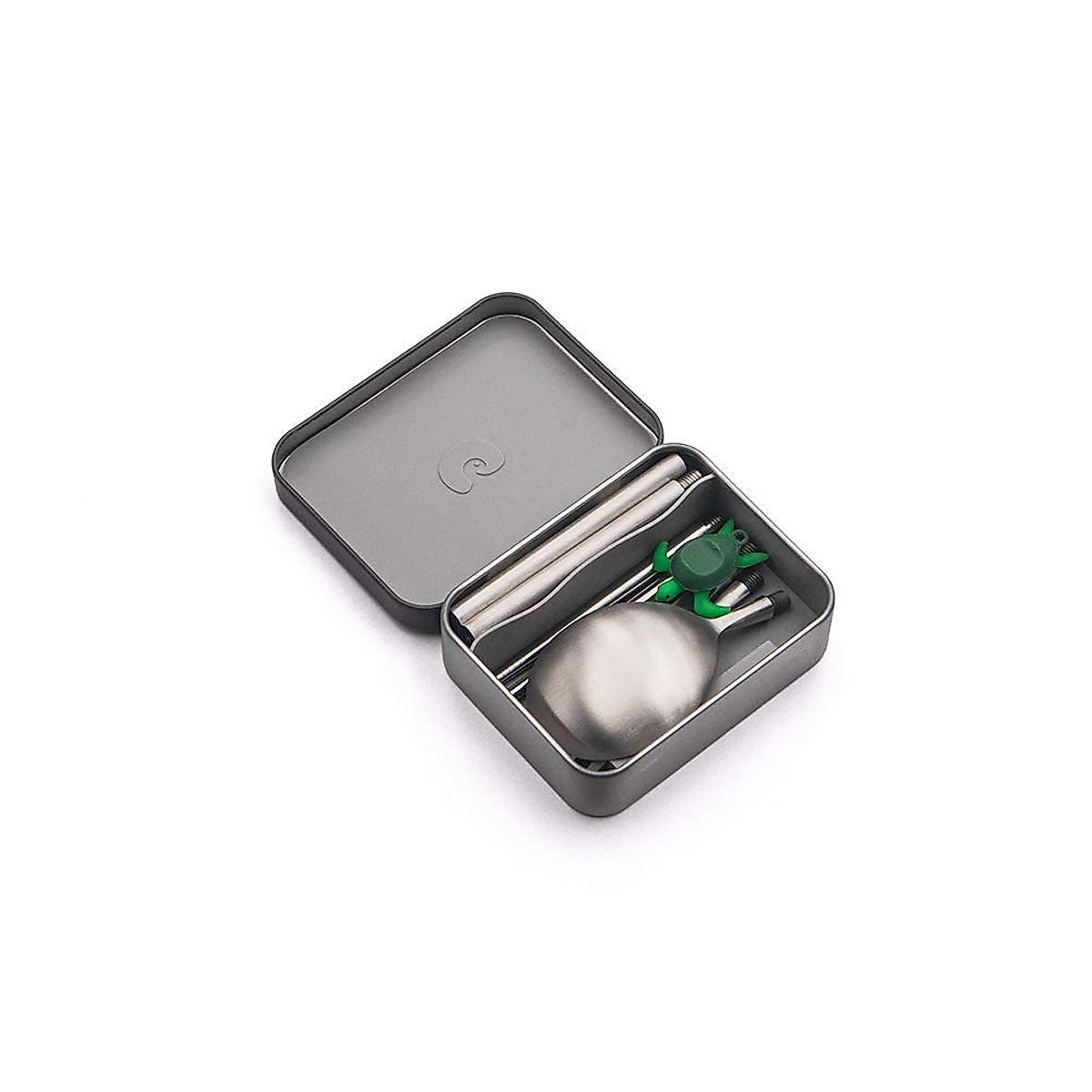 Outlery | Collapsible, Reusable Straw for Travel and Day Trips Stainless Steel Metal Straw with a Telescopic Portable Design Bundle with Portable & Reusable Stainless Steel (Raw Silver)