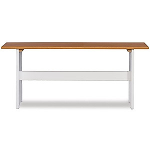 Riverbay Furniture Indoor 3 Piece Kitchen Corner Nook Table Booth Bench Breakfast Dining Set in White