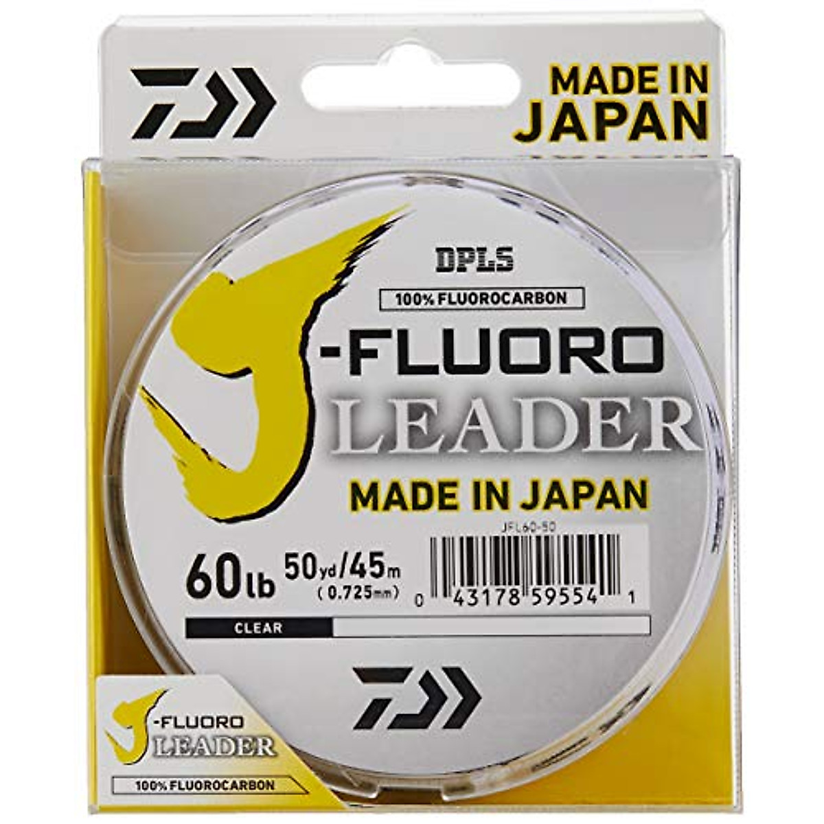 Daiwa J-Fluoro Fluorocarbon Leader - 60 Pound - 50 Yards, Multi, One Size