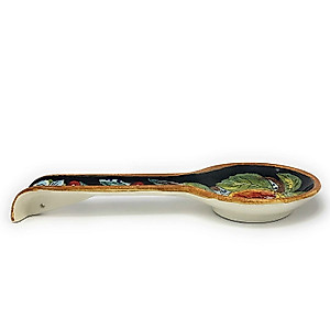 CERAMICHE D'ARTE PARRINI - Italian Ceramic Spoon Rest Holder Decorated Pomegranates Pottery Art Hand Painted Made in ITALY Tuscan