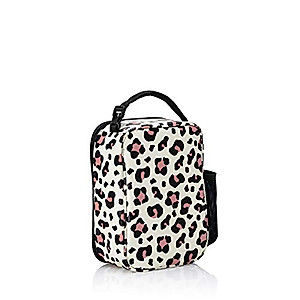 Swig Life Boxxi Lunch Box, Insulated Lunch Box for Women with Water Bottle Holder Side Pocket, Adjustable Meal Divider, Front Zipper Pocket, and Top Buckle Handle in Luxy Leopard Print