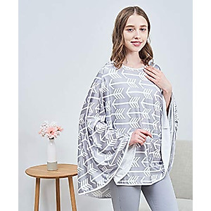 PPOGOO Baby Nursing Cover & Nursing Poncho - Multi Use Cover for Baby Car Seat Canopy, Shopping Cart Cover, Stroller Cover, 360° Privacy Breastfeeding Protection,Baby Shower Gifts for Boy&Girl