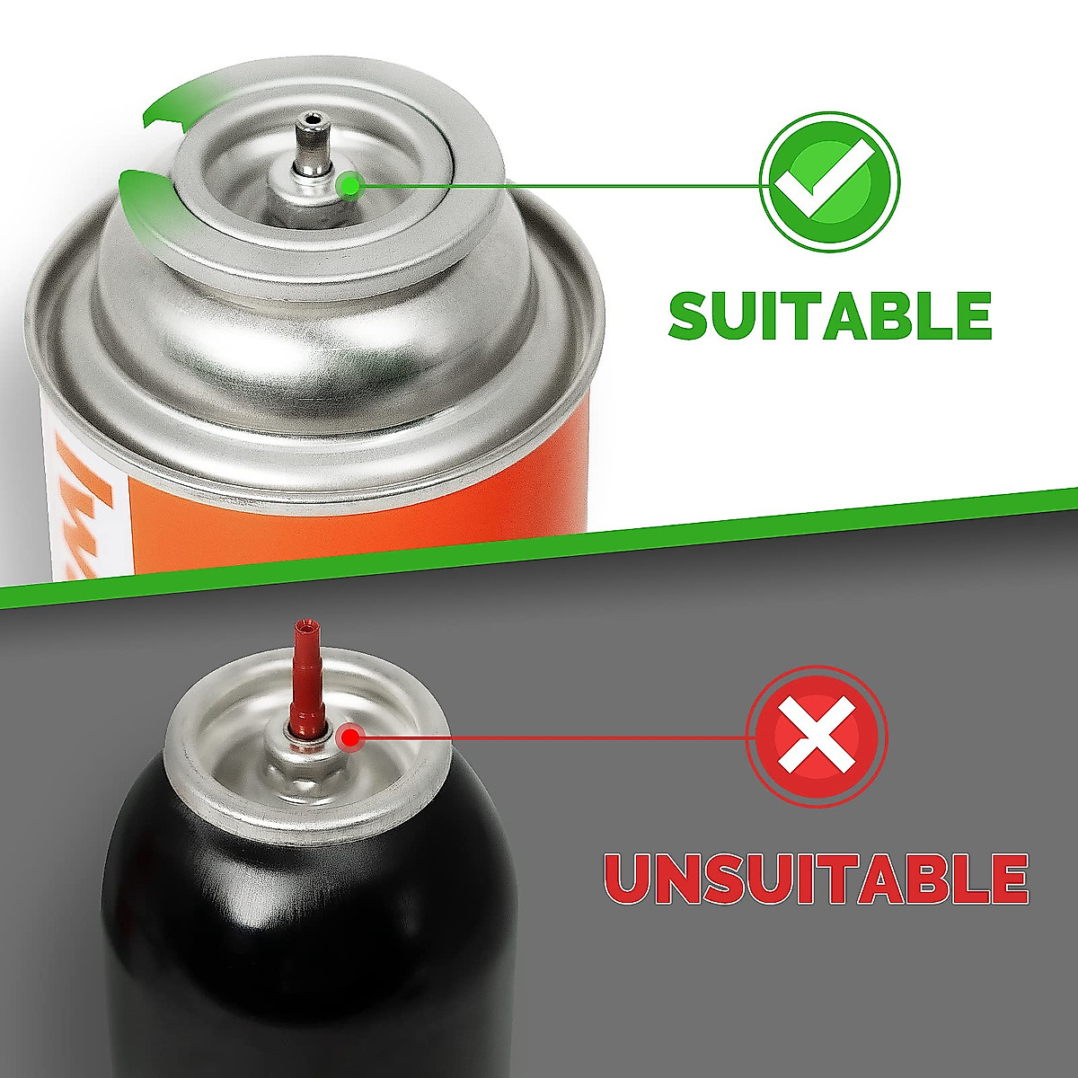 AKBLL Butane Torch Head,Anti-Scald Cooking Torch Lighter with Adjustable Flam,Kitchen Culinary Blow Torch for Sous Vide, Creme Brulee, Baking, BBQ, Soldering(Butane Canister Not Included)