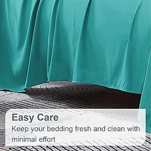 Swift Home Cal King 6-Piece Microfiber Sheet Sets (Includes 2 Bonus Pillowcases), Ultra-Soft Brushed - Extremely Durable - Easy Fit - Wrinkle Resistant, Cal King, Larkspur Blue