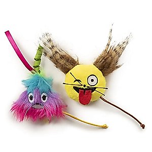 SmartyKat (2 Count Mouse Moods Emoji Wink Face & Rainbow Poop Plush Catnip Cat Toys - Multi Color, 2 Count