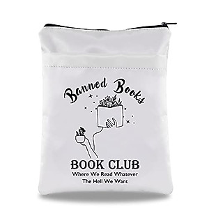 G2TUP Banned Book Lover Gift Banned Books Book Club Book Sleeve Bibliophile Book Lover Book Covers Bookworm Gift Librarian Gift Book Nerd Zipper Book Protector (Banned BS)