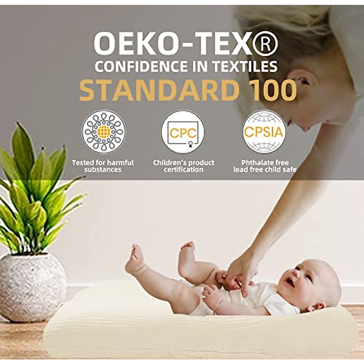 ZonLi Baby Lounger for Newborn, Baby Nest for 0-9 Month, Portable Nest Sleeper for Infant with 100% Cotton Muslin Cover - Breathable, Natural(Beige)