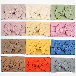 CÉLLOT Super Stretchy Soft Knot Headbands with Hair Bows Head Wrap Hair Accessories For Newborn Baby Girls Infant Toddlers Kids
