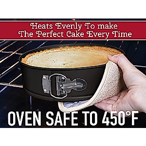 Zulay Premium Springform Pan 9 Inch Nonstick - Cheesecake Pan With Removable Bottom - No Need For Parchment Paper - Spring Form For Baking - Leak-Proof Cake Pan (Black)