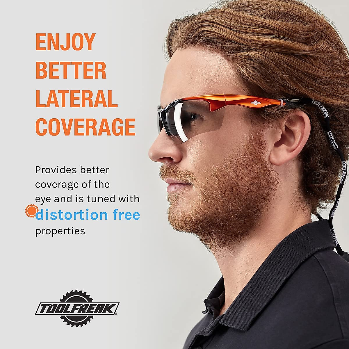 ToolFreak Rebel Safety Glasses - Light Grey - Lens Designed for Both Indoor & Outdoor Use - UV Protection, ANSI Z87-2020 Rated, Distortion-Free & Anti-Fog Coating - Hard Case & Cloth