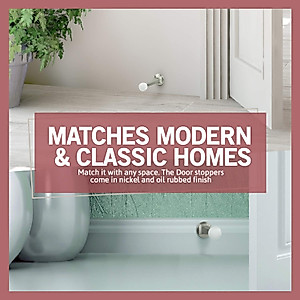 Jack N’ Drill 3-Inch Rigid Door Stop (12 Pack) - Heavy Duty Solid Metal Door Stopper | Prevents Wall & Door Damage - Rigid Rubber Tip Door Stop for Kitchen, Bedroom, Office (Satin Nickel)