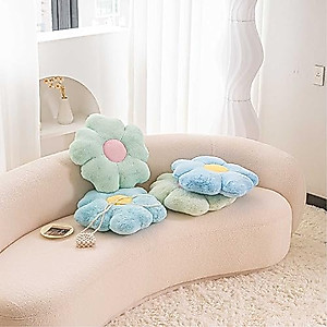 Galvitu Flower Pillow, Flower Shaped Pillow and Floor Seating Cushion, Aesthetic Room Décor Throw Pillow for Bedroom, Living Room, Kids Room, Bed, Couch, Sofa, Chair, 17.7 Inch (Green)