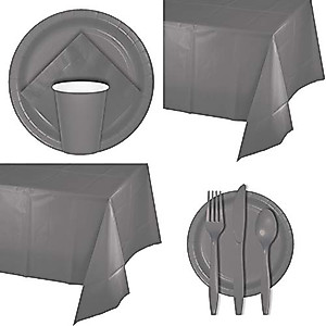 Creative Converting 339639 DINNER PLATE, 9 in, 24 ct, Gray