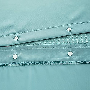 Waffle Weave Shower Curtain with Fabric Snap in Liner Set with Mesh See Through Top Hotel Quality White Shower Curtain Bathroom Curtain Shower Curtain Set 70 X 72 Inch Long Shower Curtain in Aqua